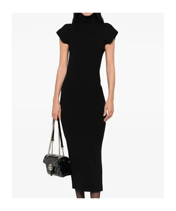 Alberta Ferretti Open Back High Neck Maxi Dress