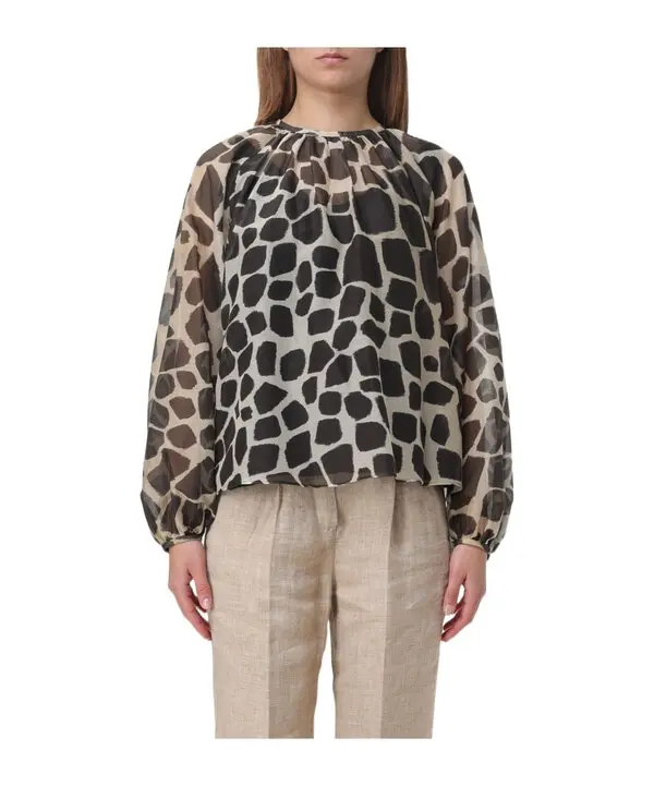 Max Mara Printed Long-sleeve Top - Nude