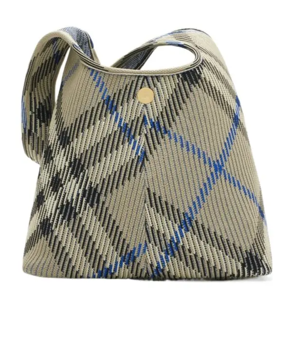 Burberry Check Knitted Shoulder Bag - Lichen