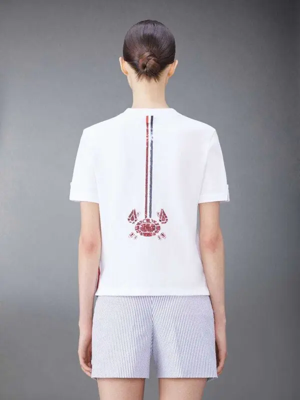 Thom Browne Sequin-embellished Cotton T-shirt
