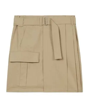 Kenzo Cargo Knee Skirt In Cotton Ripstop - Light Brown