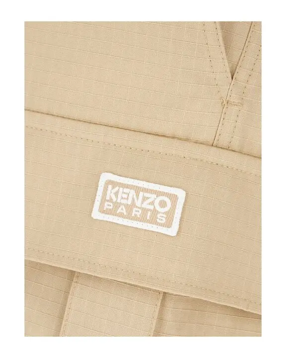 Kenzo Cargo Knee Skirt In Cotton Ripstop
