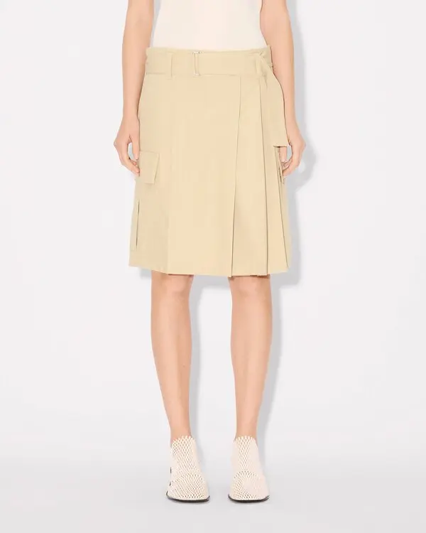 Kenzo Cargo Knee Skirt In Cotton Ripstop