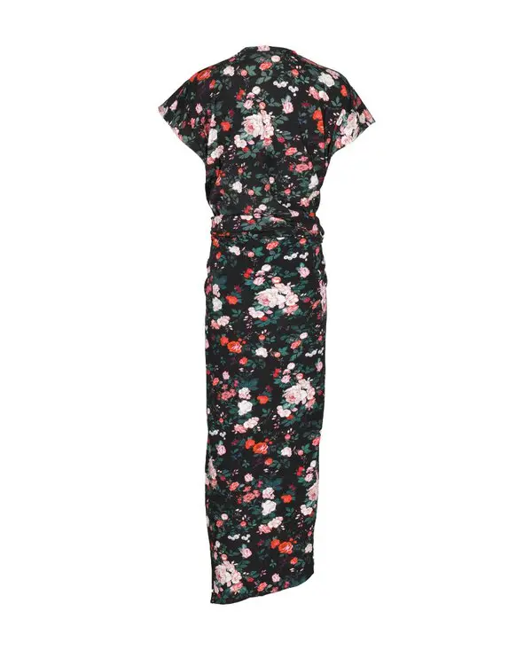 Rabanne Floral Print Asymmetrical Maxi Dress
