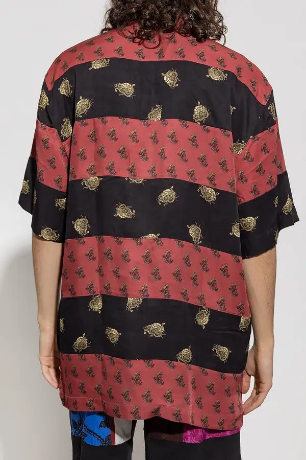 Dries Van Noten Graphic Printed Striped Shirt