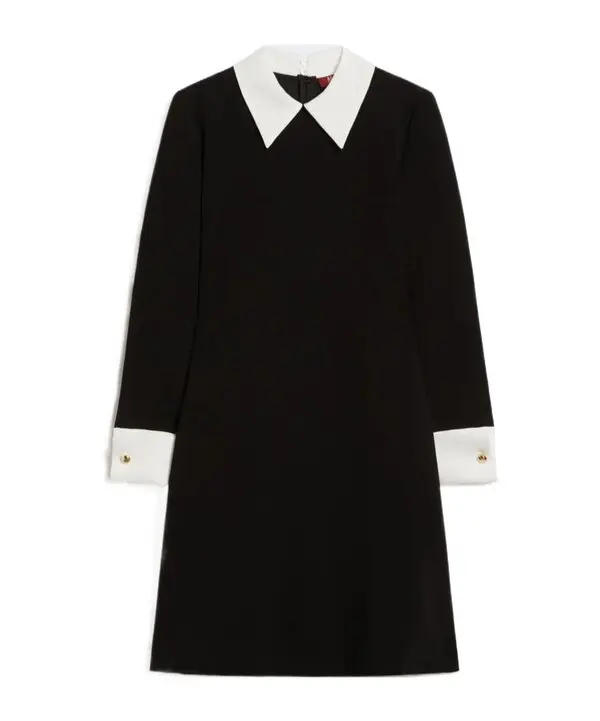 Max Mara Long-sleeved Dress With Jeweled Cufflinks