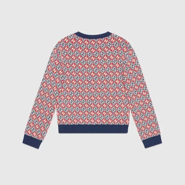 Gucci G Rhombus Cotton Jacquard Cardigan