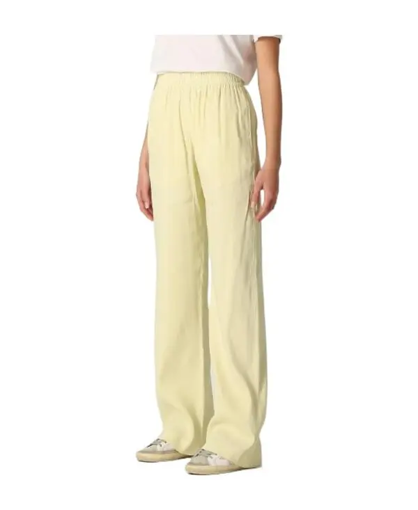GOLDEN GOOSE Brittany Pleated Wide Leg Trousers - Nude