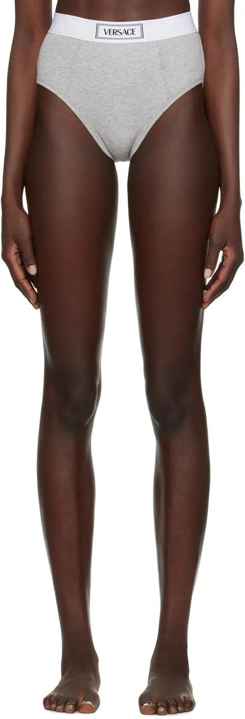 Versace High-waist Logo-waistband Briefs