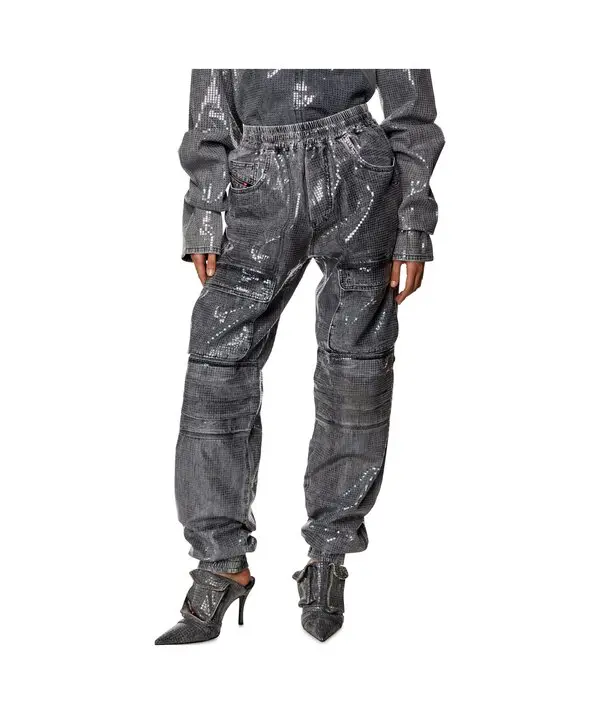 DIESEL® D-mirt Straight-leg Cargo Jeans With Oversized Tooling Pockets