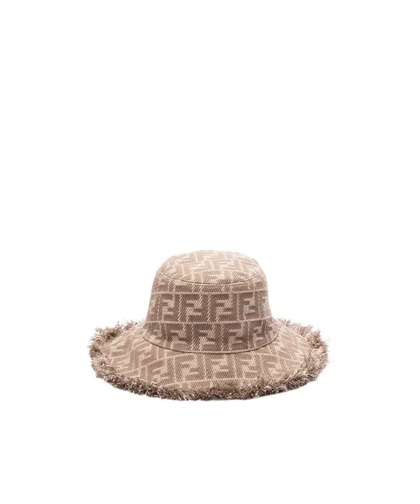 Fendi Ff Monogrammed Bucket Hat - Tortora