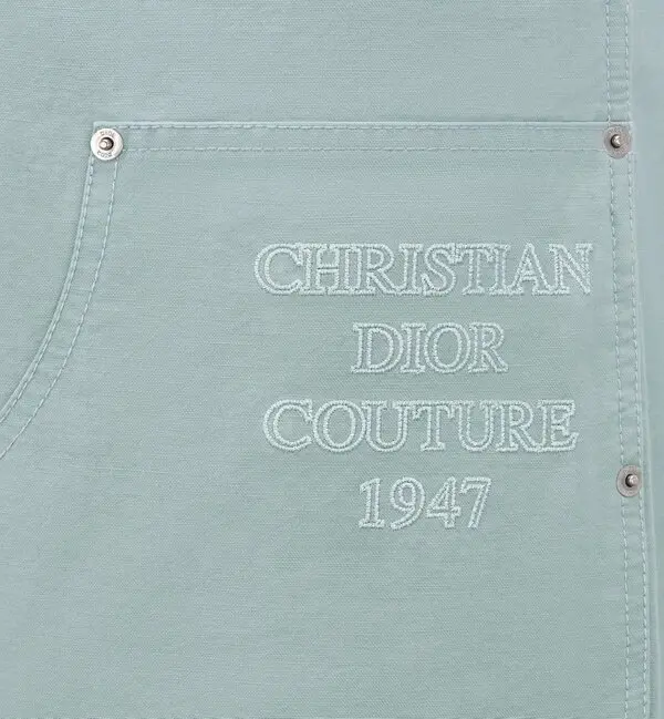 Dior Straight Leg Pants With Embroidered Logo