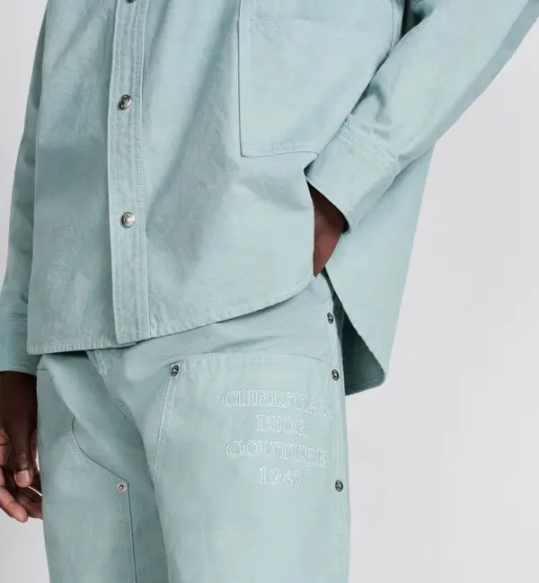 Dior Straight Leg Pants With Embroidered Logo