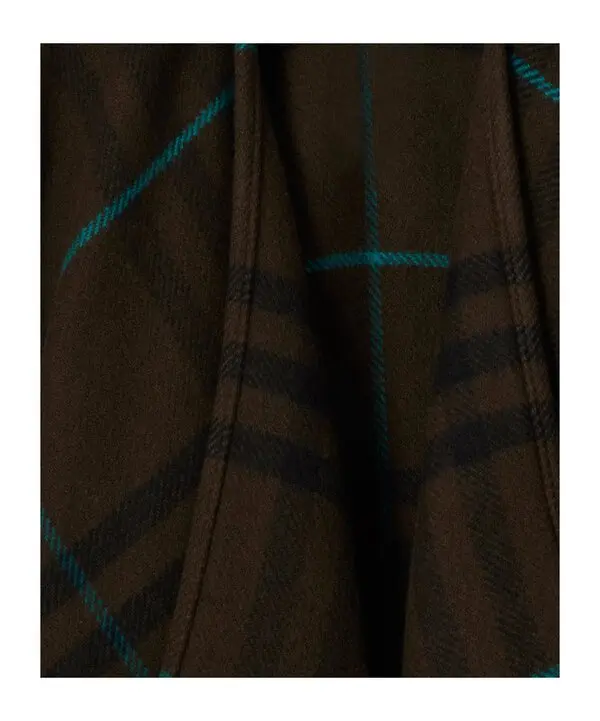 Burberry Checked Fringed Open-front Cape
