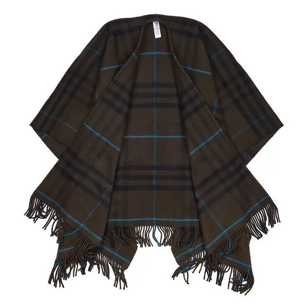 Burberry Checked Fringed Open-front Cape - Snug