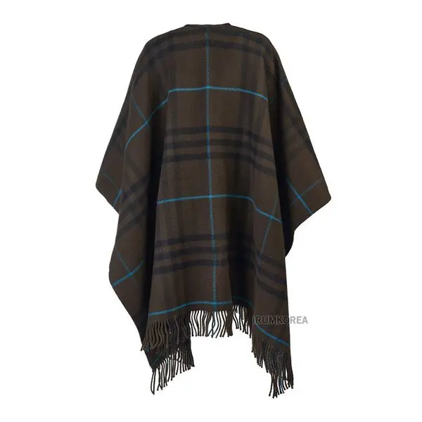 Burberry Checked Fringed Open-front Cape - Snug
