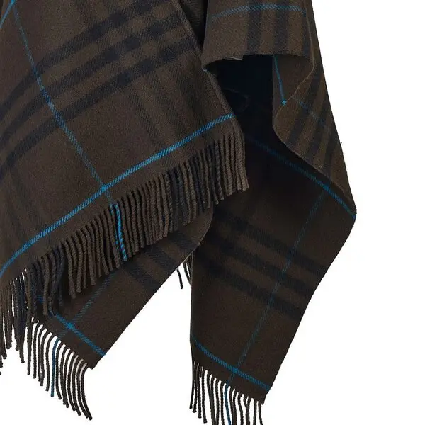 Burberry Checked Fringed Open-front Cape - Snug