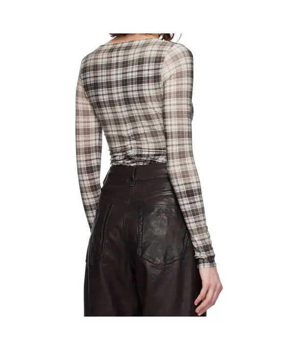 Acne Studios Check Patterned Ruched Top