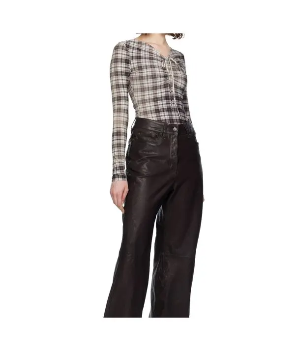 Acne Studios Check Patterned Ruched Top