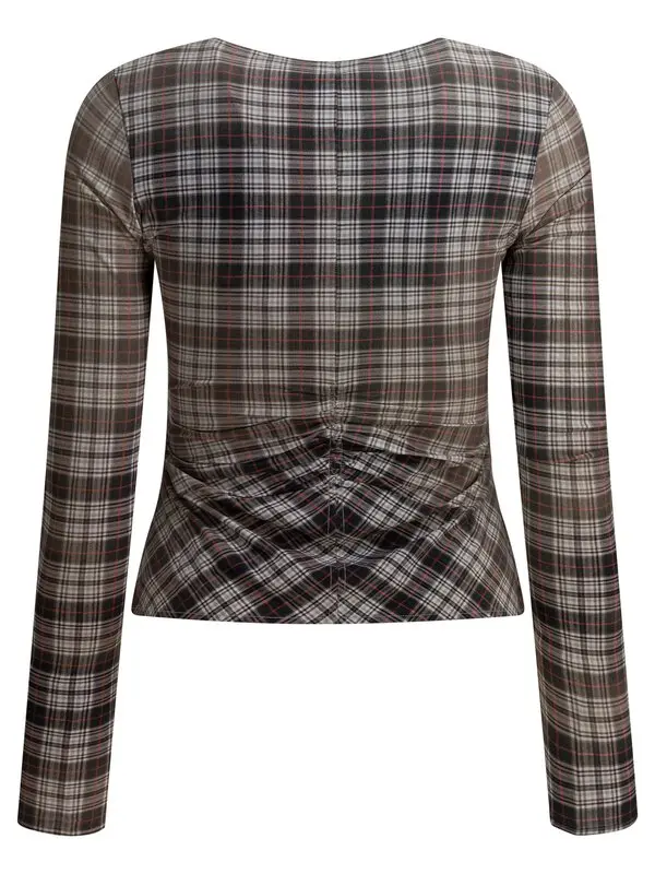 Acne Studios Check Patterned Ruched Top
