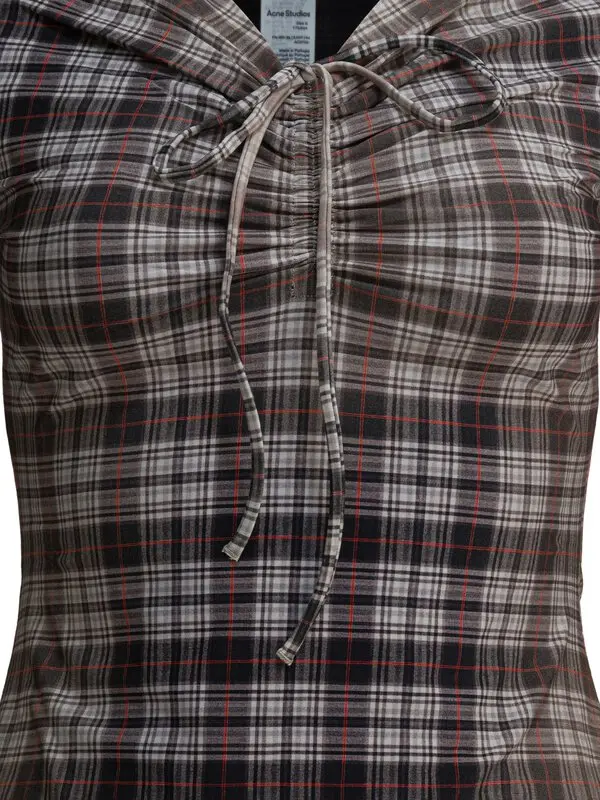 Acne Studios Check Patterned Ruched Top