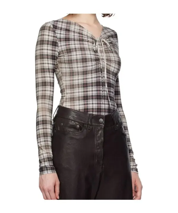 Acne Studios Check Patterned Ruched Top