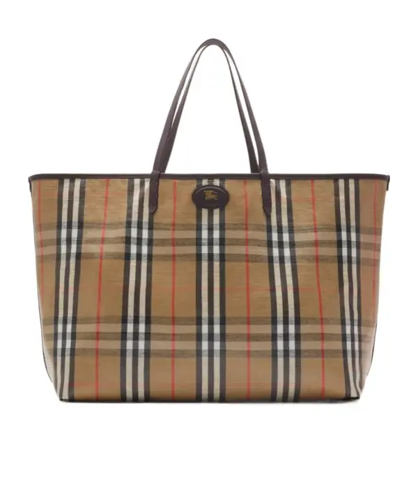 Burberry Check Printed Tote Bag - Sand