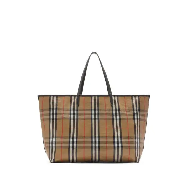 Burberry Check Printed Tote Bag - Sand