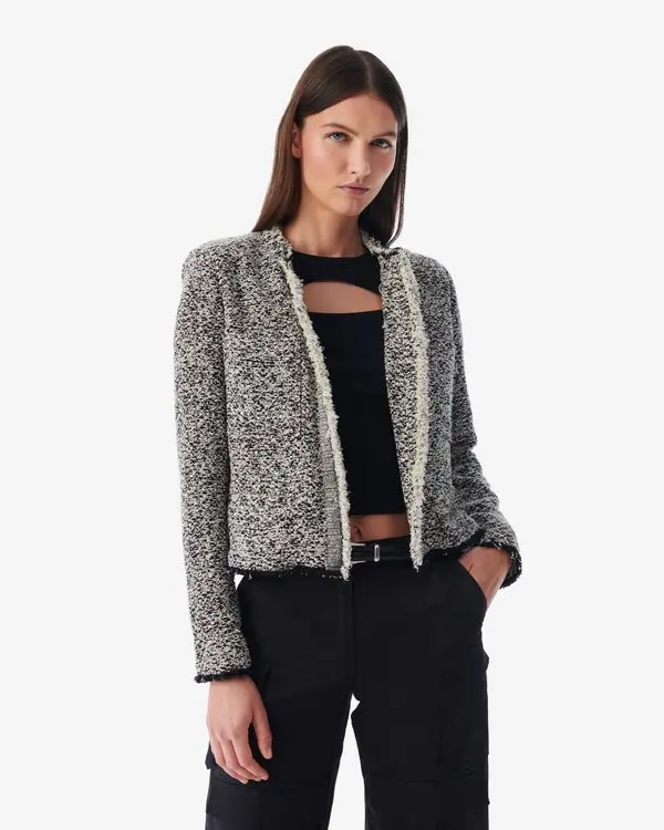 IRO PARIS Hazela Open-front Tweed Jacket With Tassel Trim