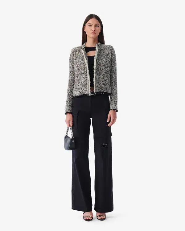 IRO PARIS Hazela Open-front Tweed Jacket With Tassel Trim