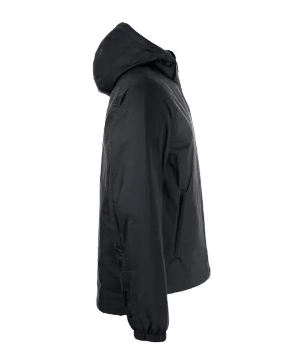 Prada Puffer Jacket With Logo Plaque And Hood