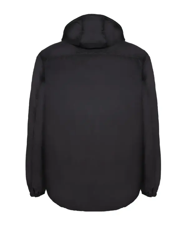 Prada Puffer Jacket With Logo Plaque And Hood