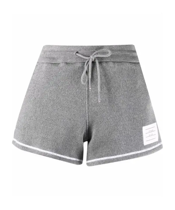 Thom Browne Loopback Cotton Knitted Shorts With Contrast Stitching