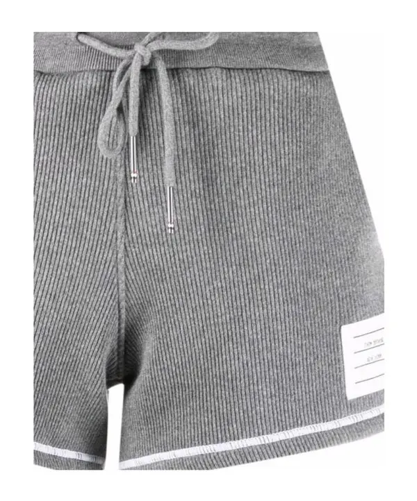 Thom Browne Loopback Cotton Knitted Shorts With Contrast Stitching