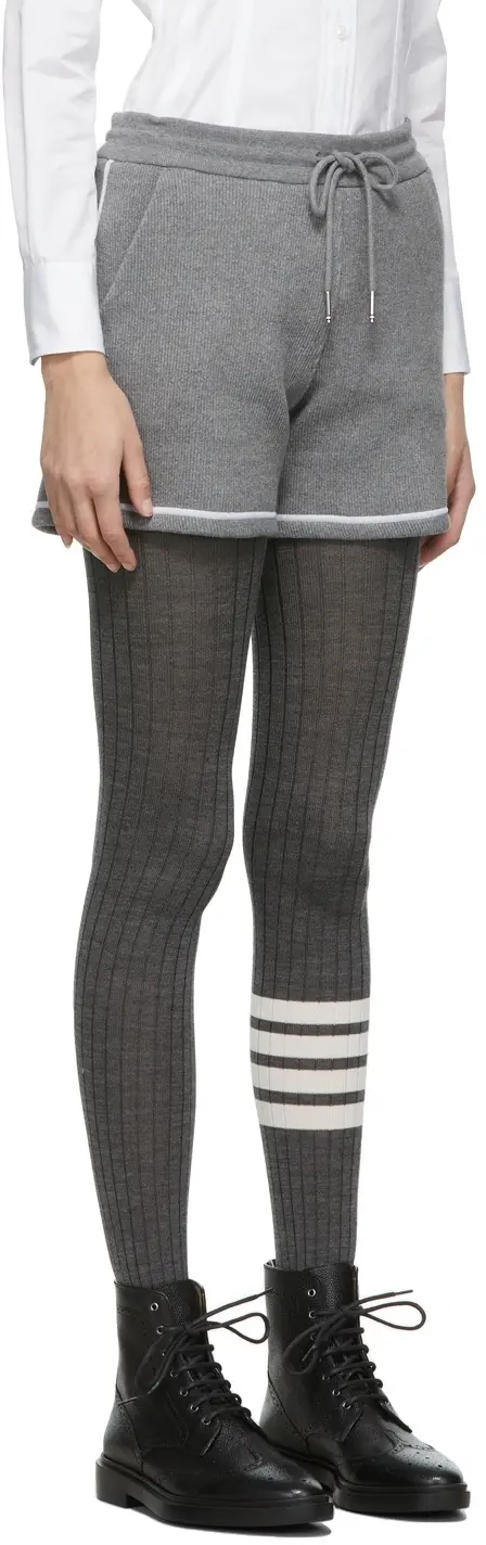 Thom Browne Loopback Cotton Knitted Shorts With Contrast Stitching