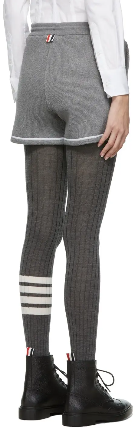 Thom Browne Loopback Cotton Knitted Shorts With Contrast Stitching