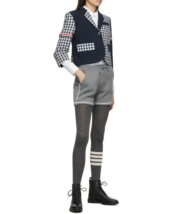 Thom Browne Loopback Cotton Knitted Shorts With Contrast Stitching