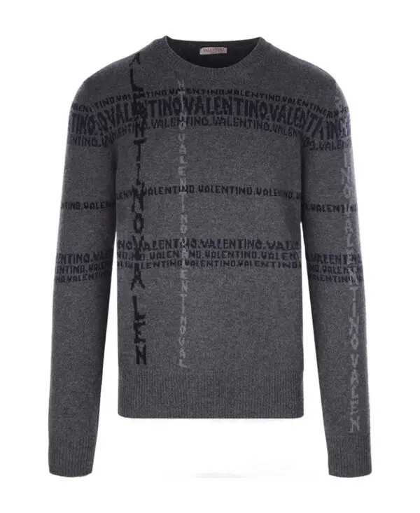 Valentino Garavani Intarsia-knit Logo Cashmere Jumper