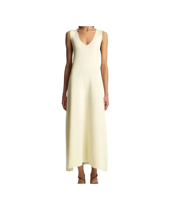 Khaite Keran V-neck Sleeveless Maxi Dress