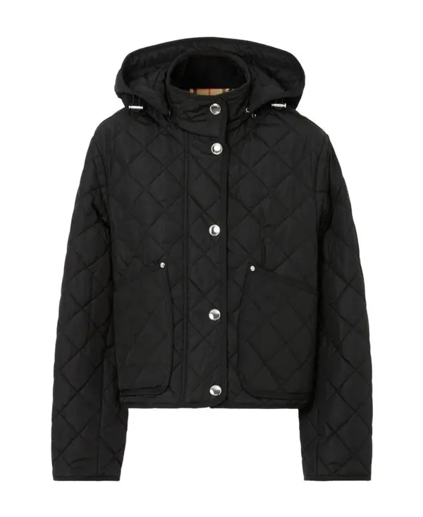 Burberry Quilted Hooded Jacket - Black