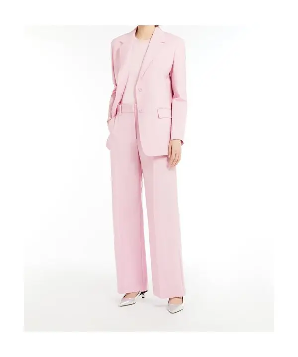 Max Mara Single-breasted Wool-blend Canvas Blazer - Pink