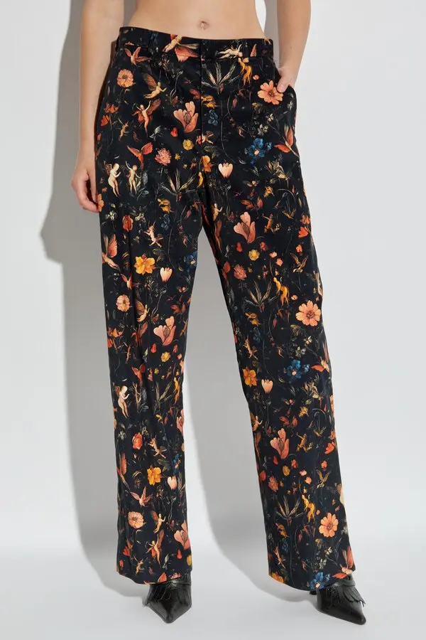 R13 Floral Velvet Trousers