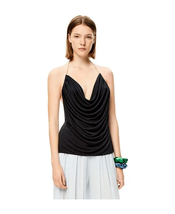 Loewe Chain Draped Silk Top
