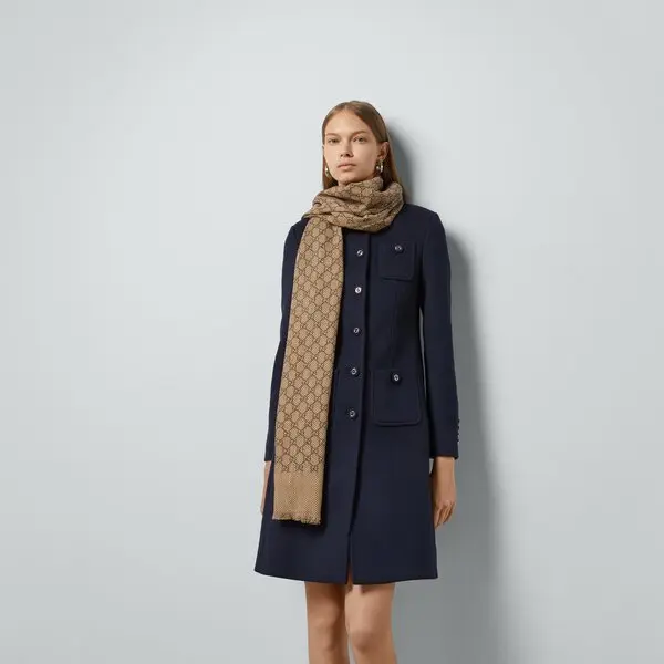 Gucci Gg Damier Scarf - Nude