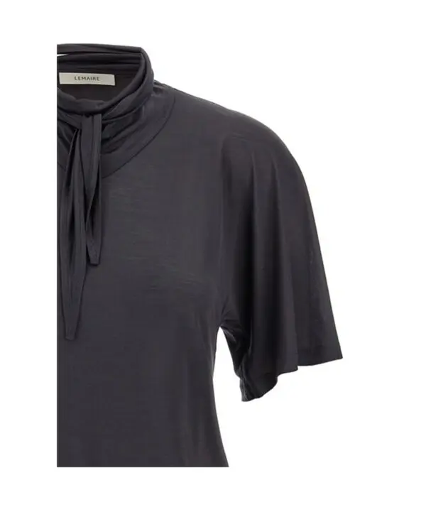 LEMAIRE Short Sleeved Scarf Detailed Blouse