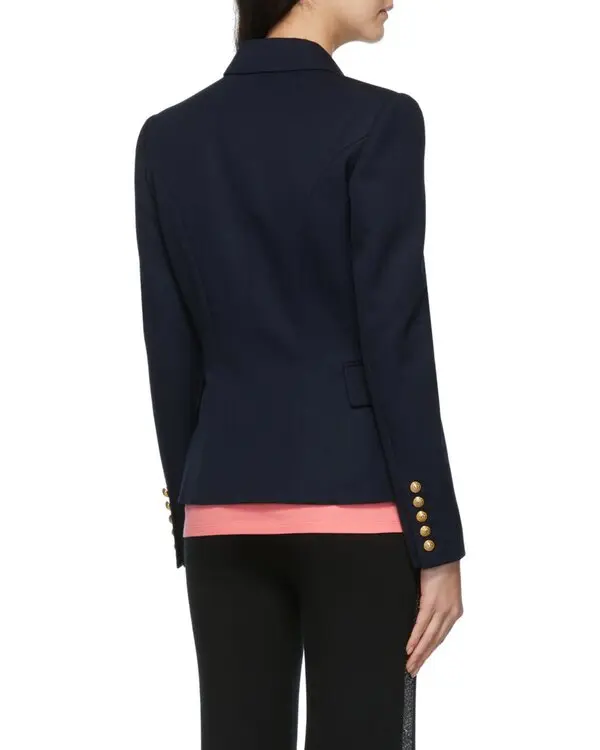 Balmain Double Breasted Wool Blazer - Black