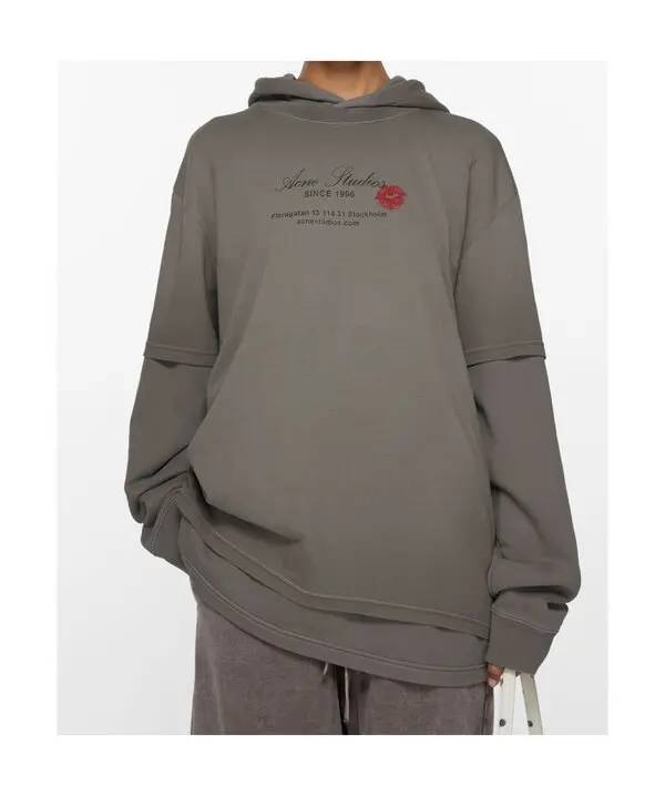 Acne Studios Double Layered Hoodie - Grey