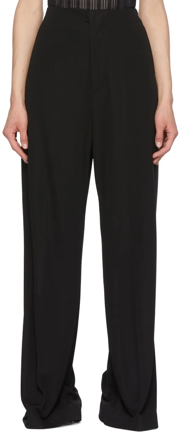 MAISON MARGIELA Pressed-crease Wide Leg Trousers - Black