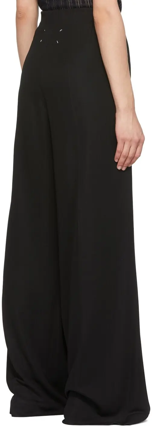 MAISON MARGIELA Pressed-crease Wide Leg Trousers - Black