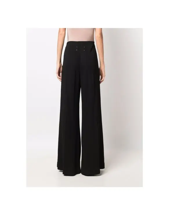MAISON MARGIELA Pressed-crease Wide Leg Trousers - Black